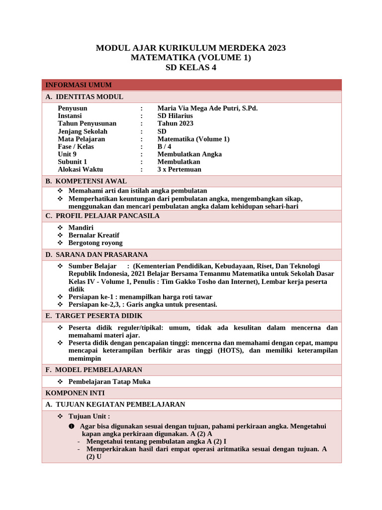Modul Ajar MTK Unit 9 | PDF | Karier & Perkembangan | Kajian Bahasa Asing
