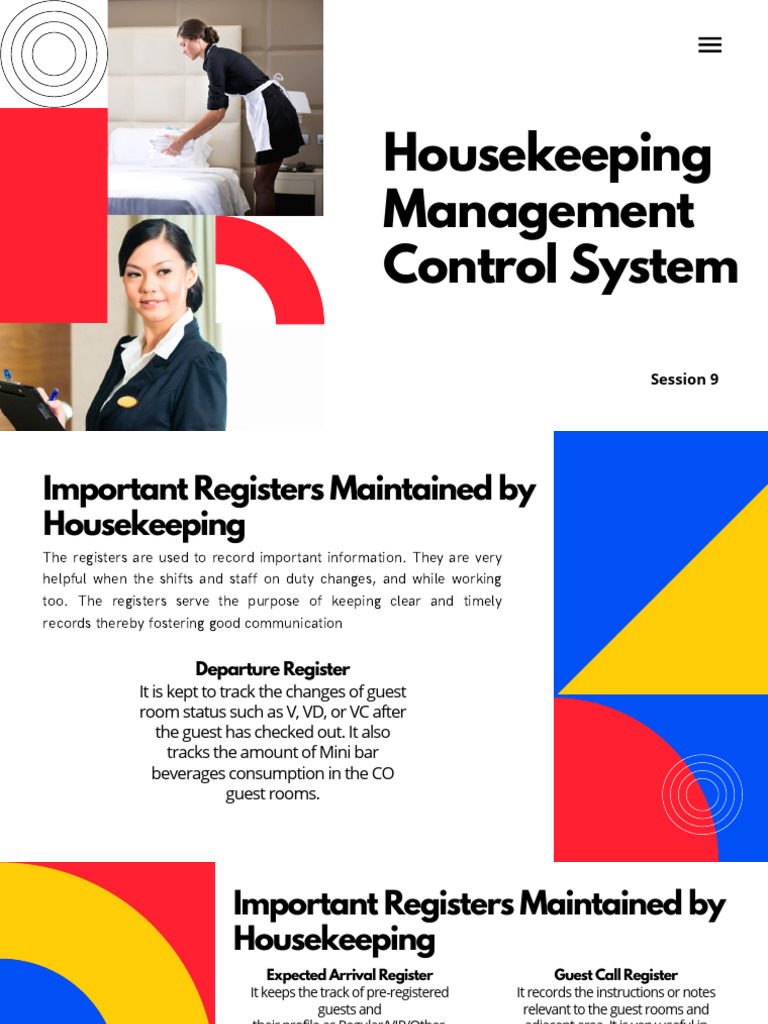 Housekeeping Management Registers Overview | PDF | Housekeeping