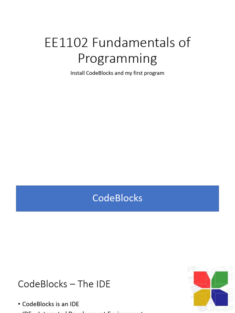 Install CodeBlocks and Create First Program | PDF