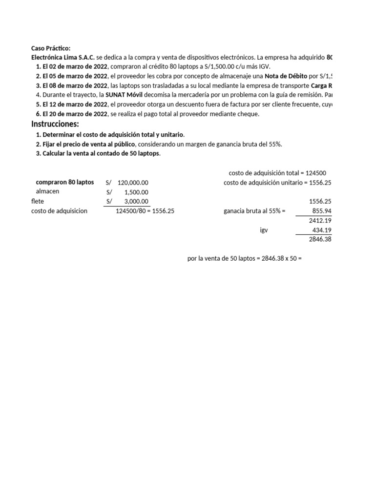 Caso Practico (Costos y Presupuestos) | PDF | Business | Industrias de servicio