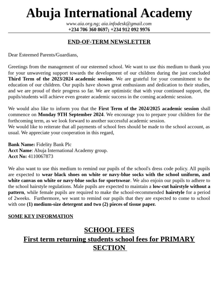 CCC End-Of-term Newsletter Third Term 2023 - 2024 - 1 | PDF | Schools ...