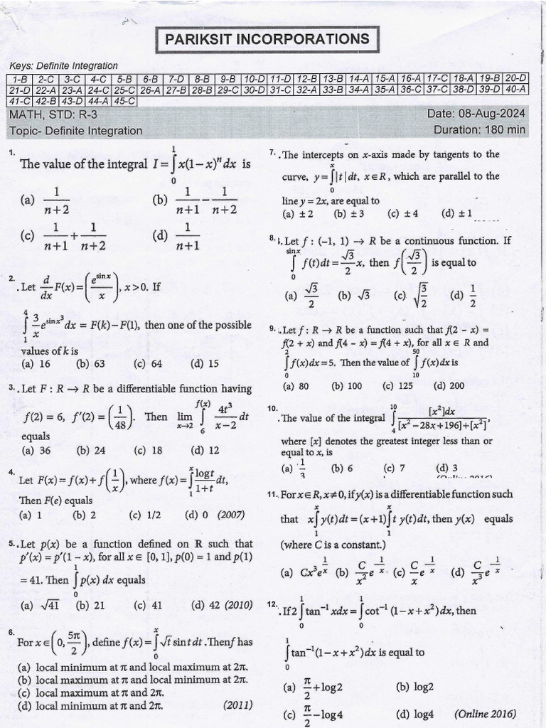 Integration DPP 2 | PDF