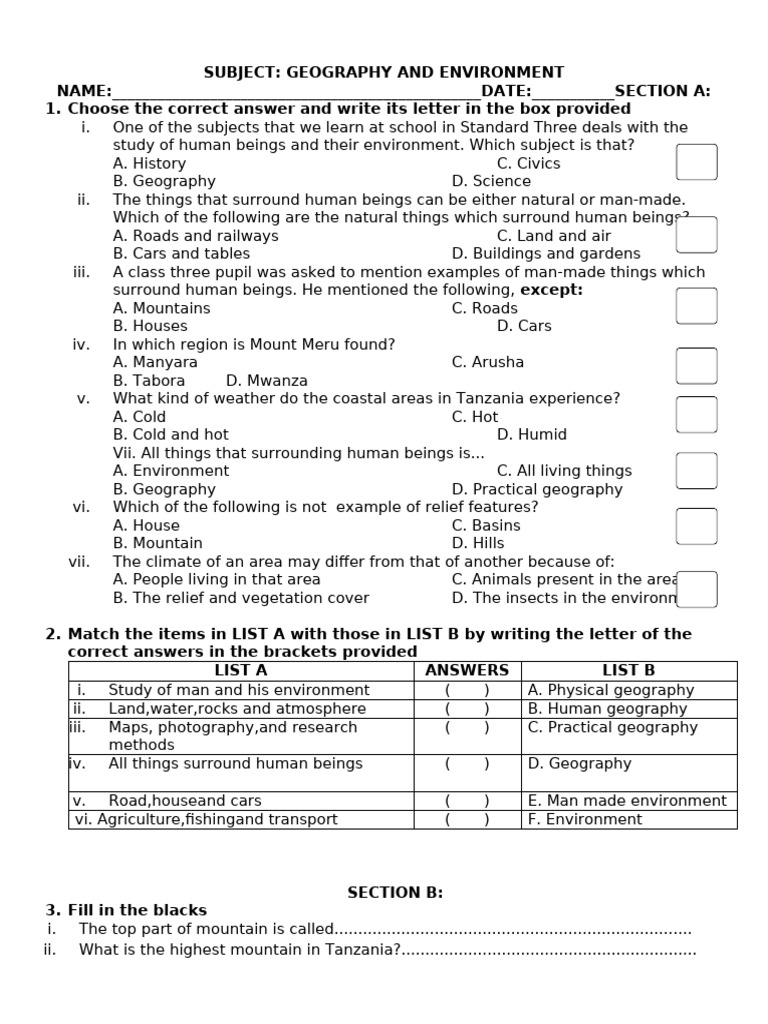 Geography and Environment-Grade Iii | PDF | Mountains | Geography