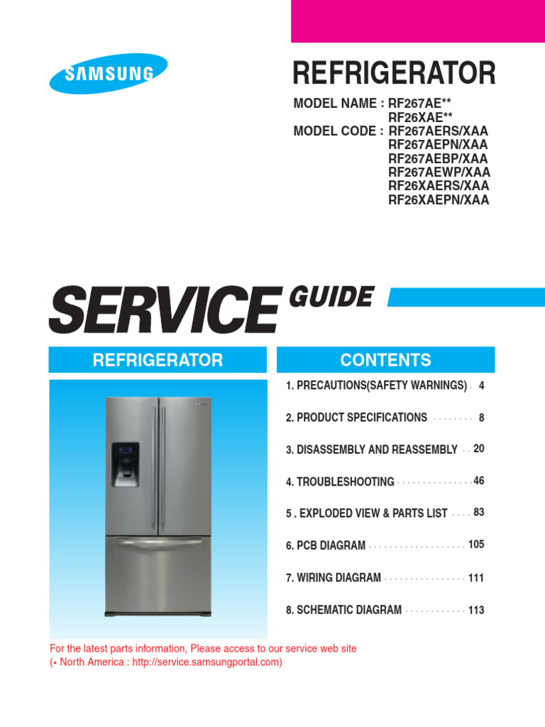 Manual Samsung RF267AERS | PDF | Refrigerator | Building Automation