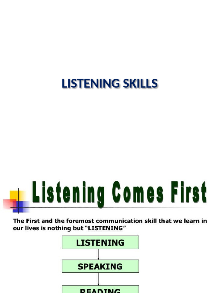 Listening Skills | PDF Listening Skills | PDF