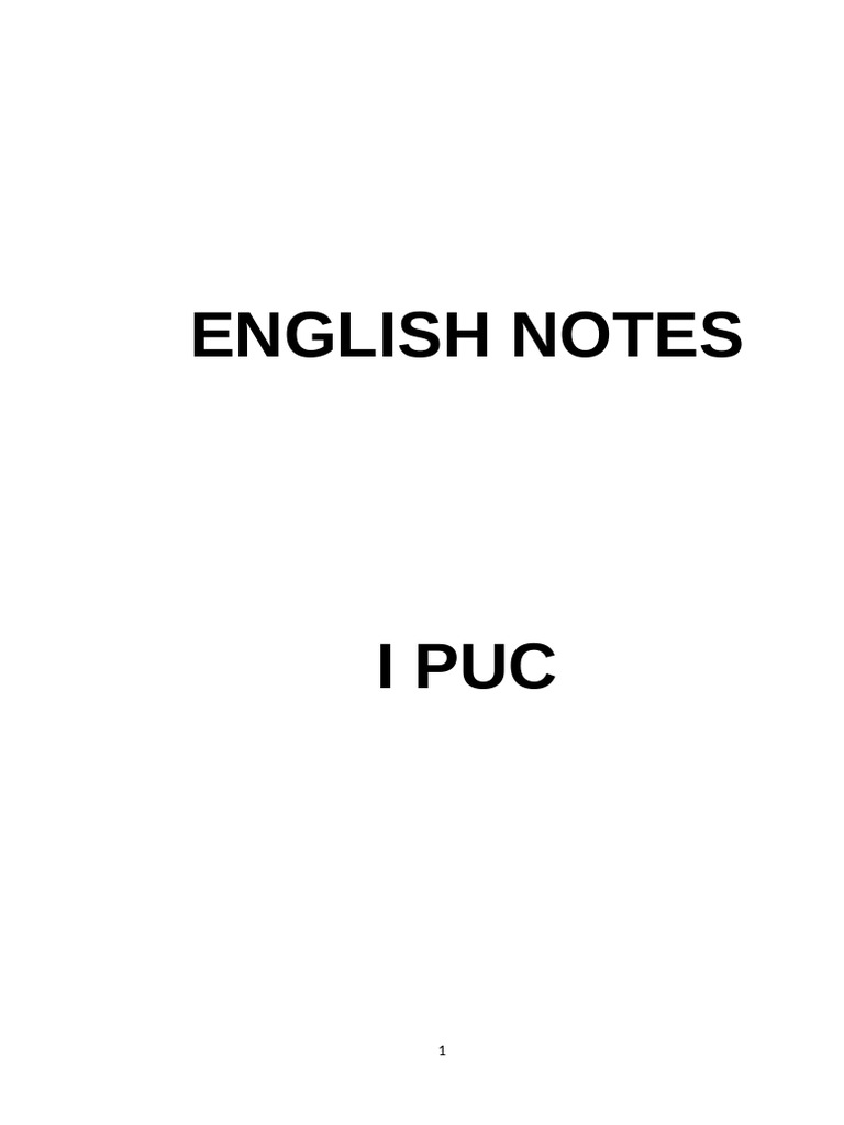 I Puc English Notes | PDF | Elephant