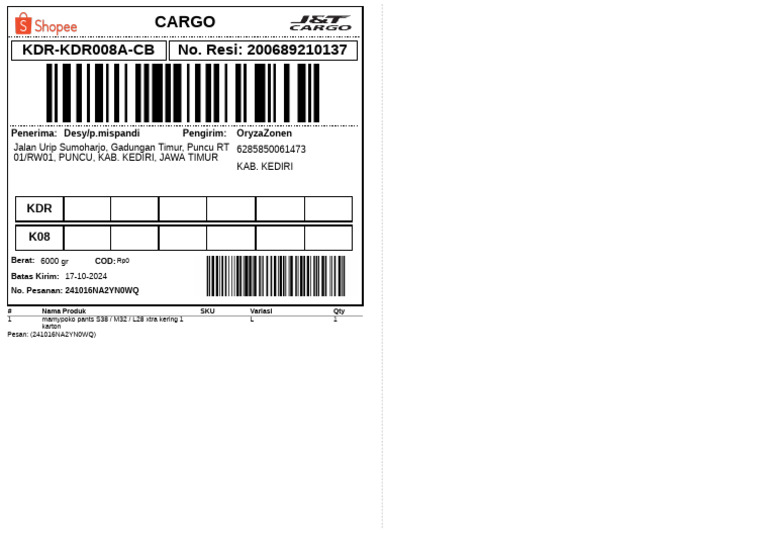 Label Pengiriman 4 | PDF