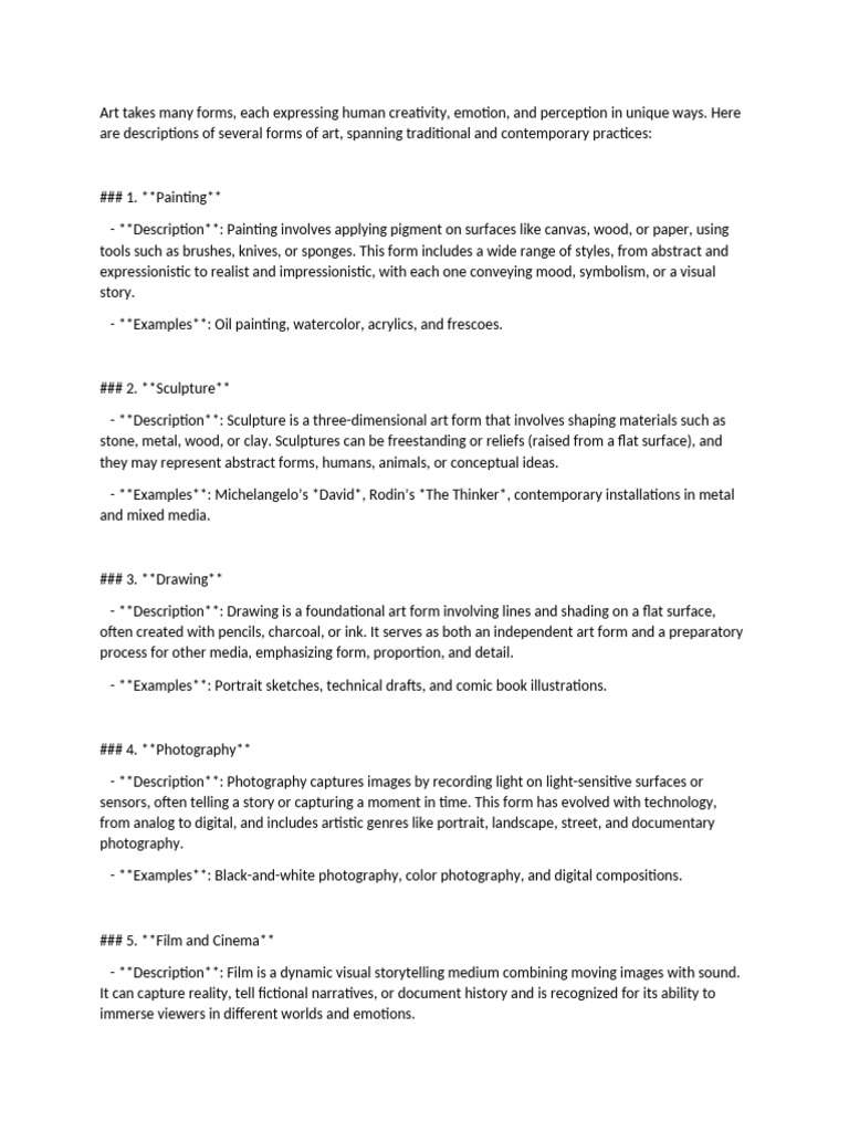 Art Takes Many Forms | PDF | Paintings | Pottery