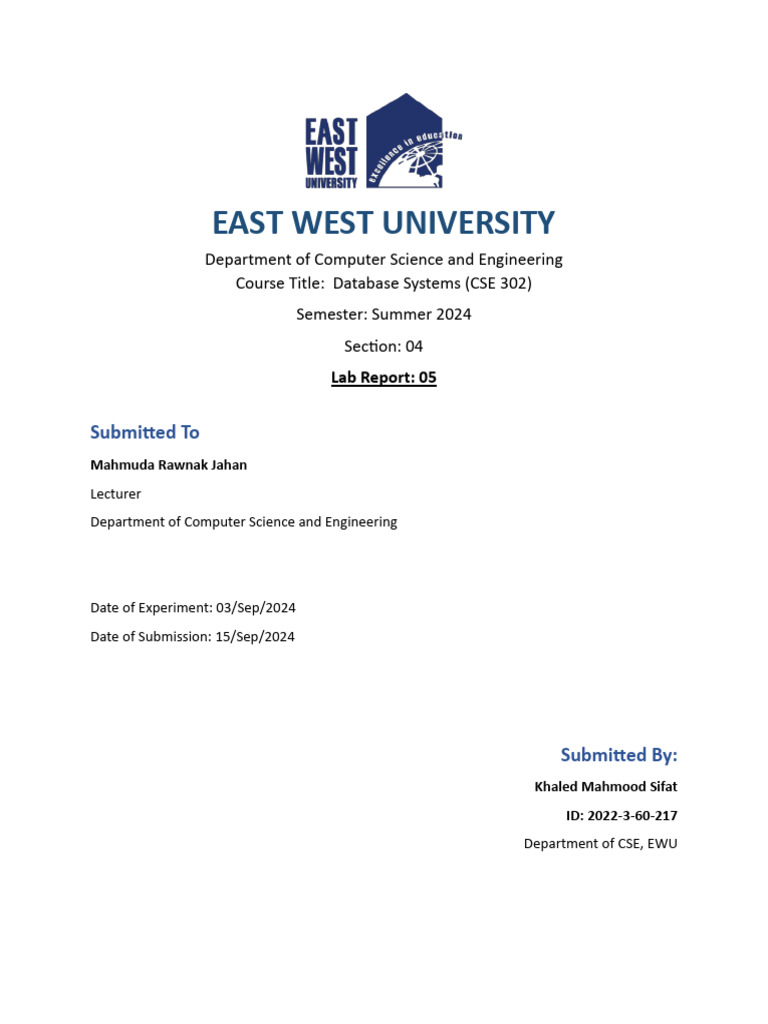 Lab Report for CSE 302 by Khaled Sifat | PDF | Computing | Computer Science