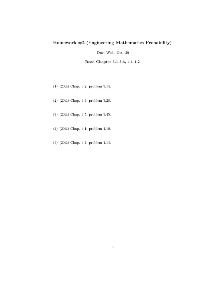 Hw2 Probability | PDF