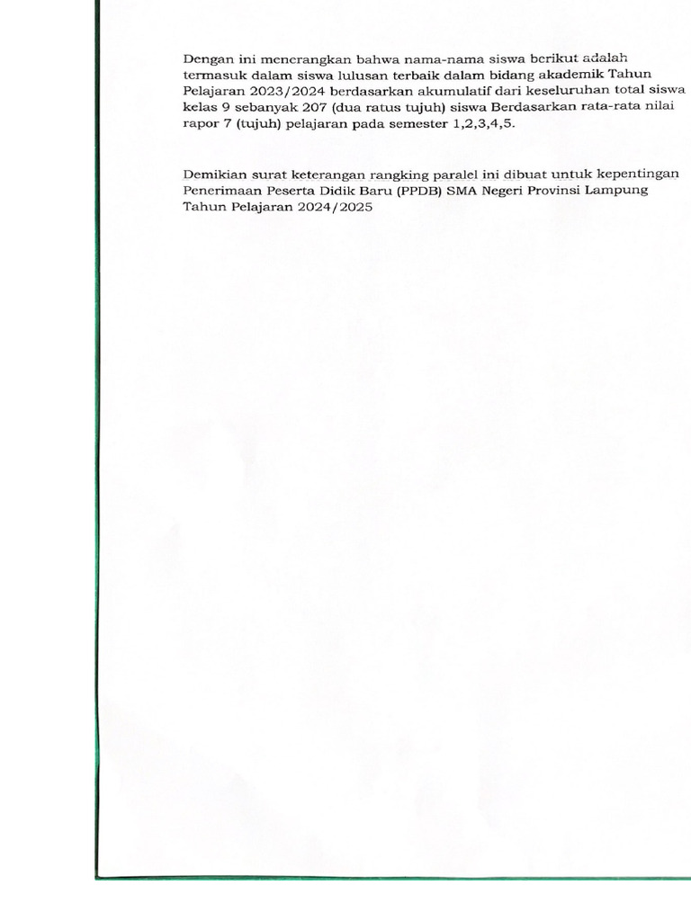 Dengan Ini Menerangkan Bahwa Nama-Nama Siswa Berikut Adalah | PDF