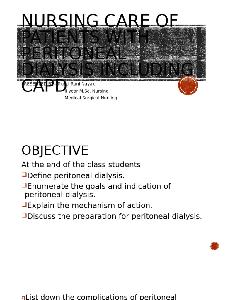 Peritoneal Dialysis | PDF | Hemodialysis | Medical Specialties