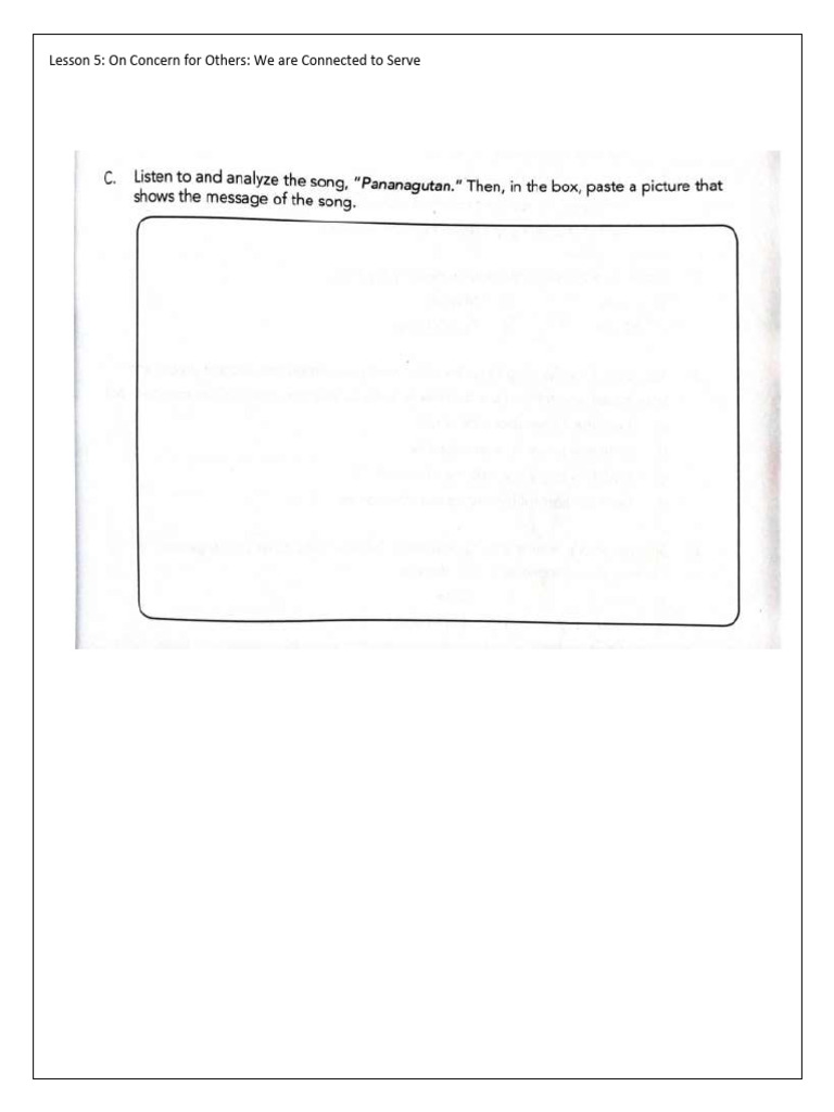 Lesson 5 - On Concern For Others. We Are Connected To Serve | PDF