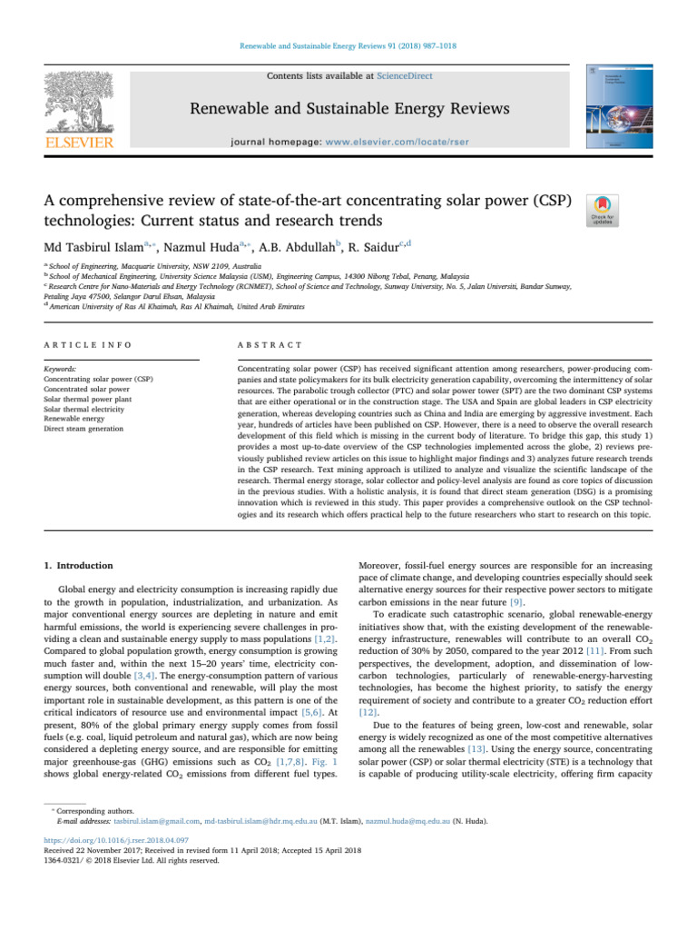 A Comprehensive Review of State of The A | PDF | Renewable Energy ...