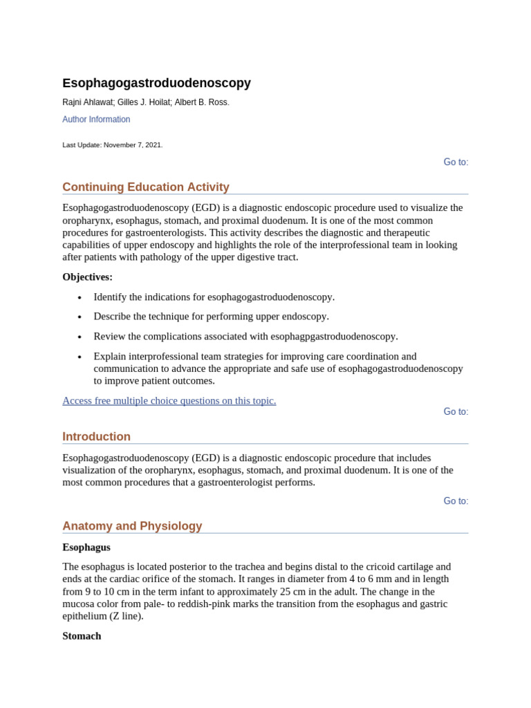 Esophago Gastro Duodenos | PDF | Esophagus | Stomach