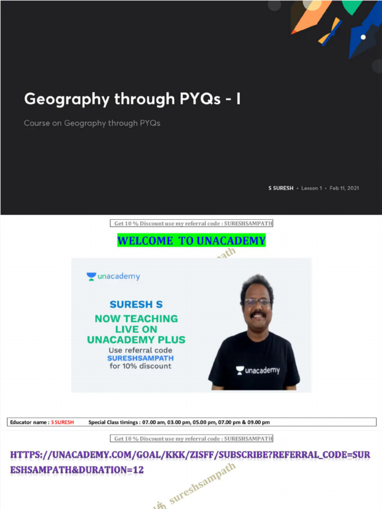 Geography Through PYQs I With Anno | PDF