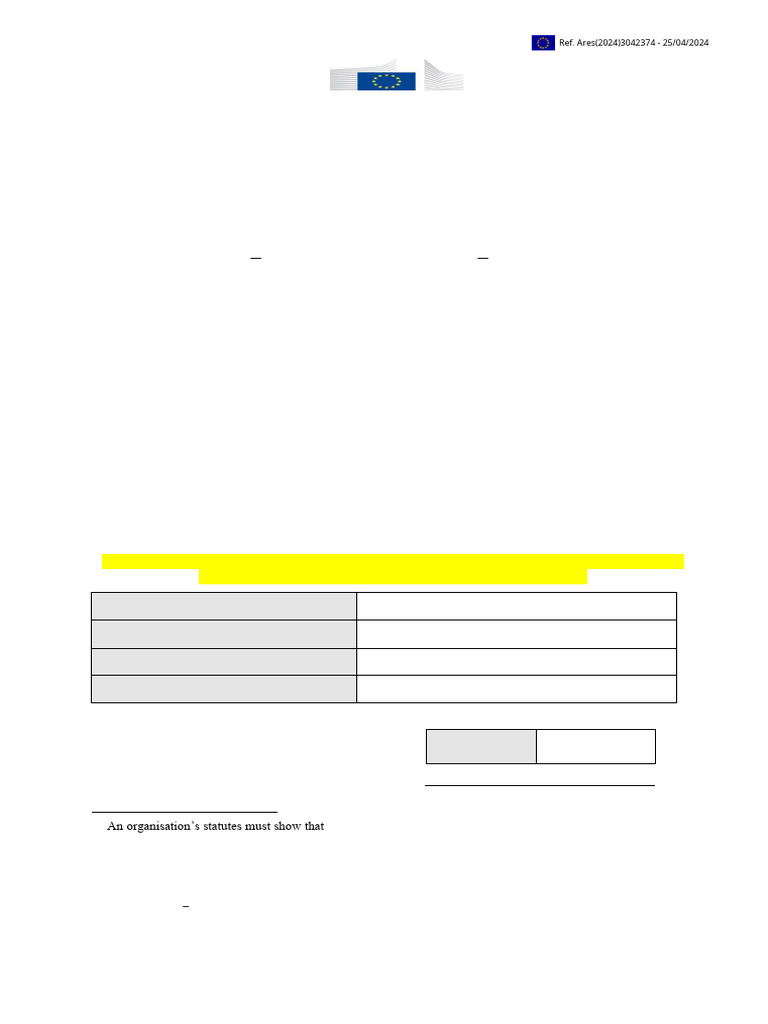 EU Grant Application Form 2023-2024 | PDF | Risk | European Union