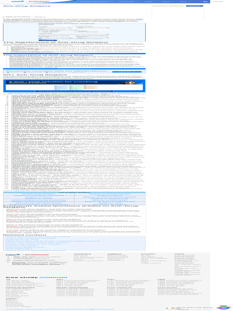 Anti Drug Slogan - 50+ Anti Drug Slogans - Infinity Learn (IL) | PDF ...