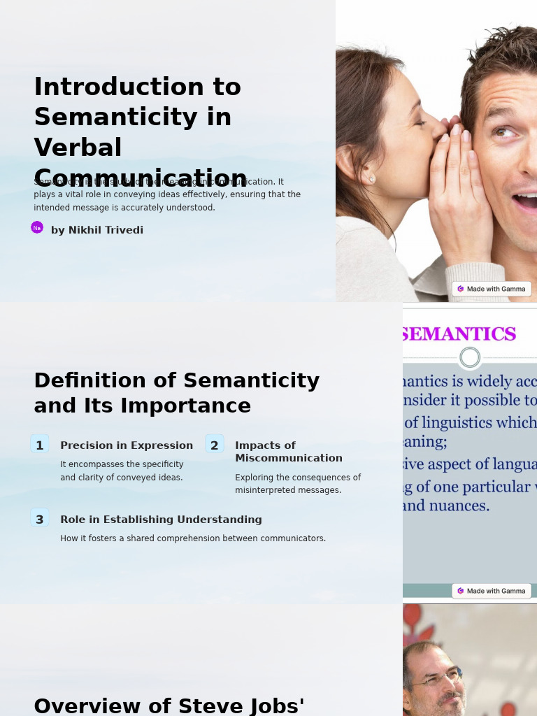 Introduction To Semanticity in Verbal Communication Jobs Quotes | PDF