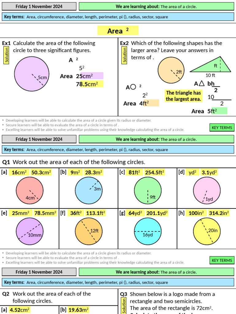 The Area of A Circle | PDF | Area | Circle