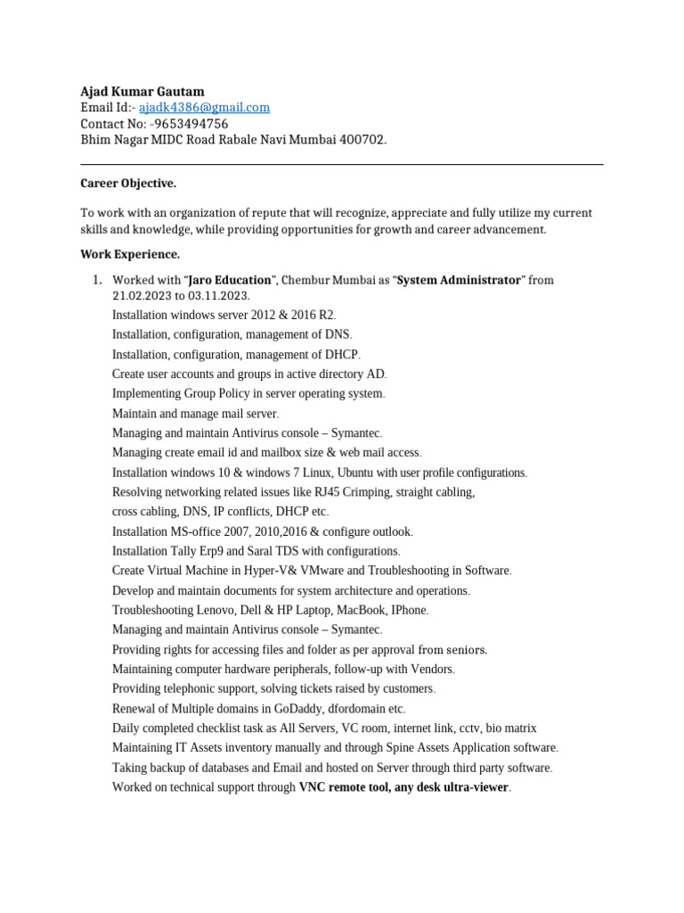 Ajad Gautam 2023 | PDF | Active Directory | Antivirus Software