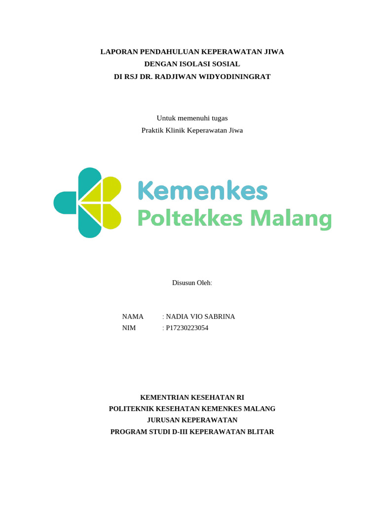 LP Isolasi Sosial Kel.10 | PDF