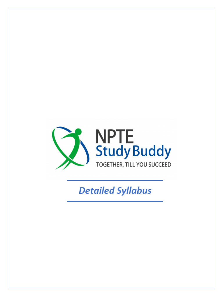 NPTE StudyBuddy Syllabus | PDF | Foot | Knee