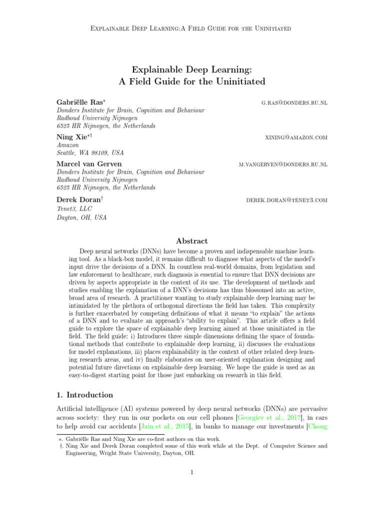 Explainable Deep Learning A Field Guide For The Uninitiated | PDF ... Explainable Deep Learning A Field Guide For The Uninitiated | PDF ...