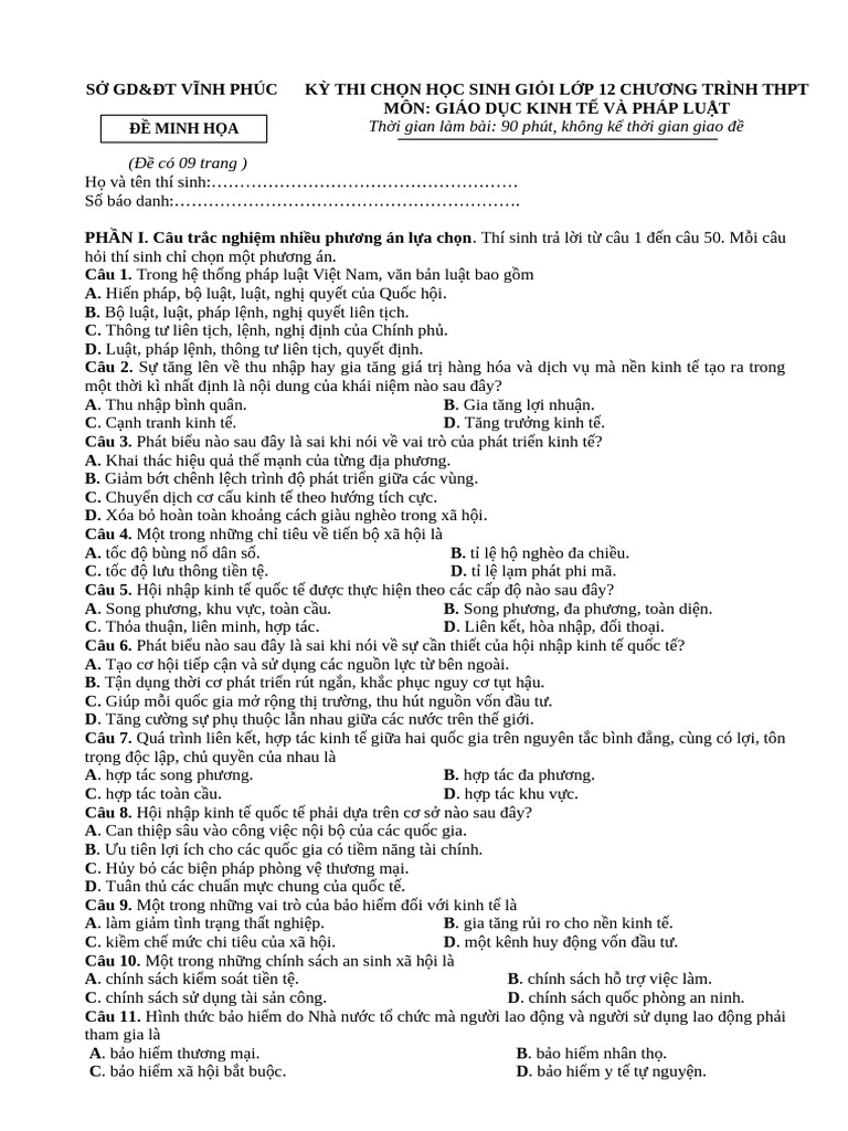 10.2. Gd Kt&Pl - đgnl-đề Minh Họa - hsg12-Thpt - nh2024-2025 | PDF