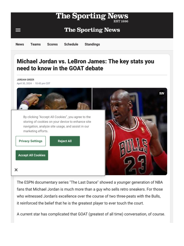Michael Jordan vs. LeBron James - The Key Stats You Need To Know in The ...