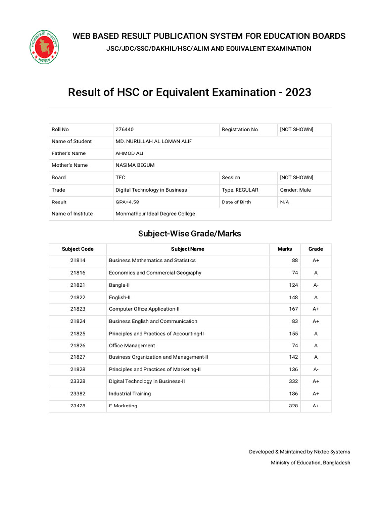 Web Based Result Publication System For Education Boards | PDF ...