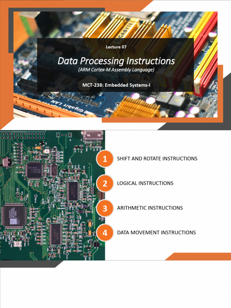 MCT-238 (Spring-2024) Lec 7 - Data Processing Instructions | PDF | Assembly Language | Bit