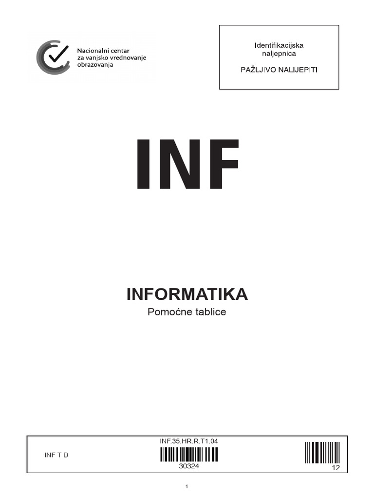 Informatika: Pomoćne Tablice | PDF