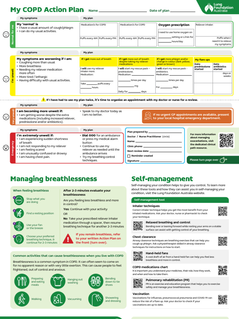LFA COPD-Action-Plan HP Editable Final | PDF | Chronic Obstructive ...