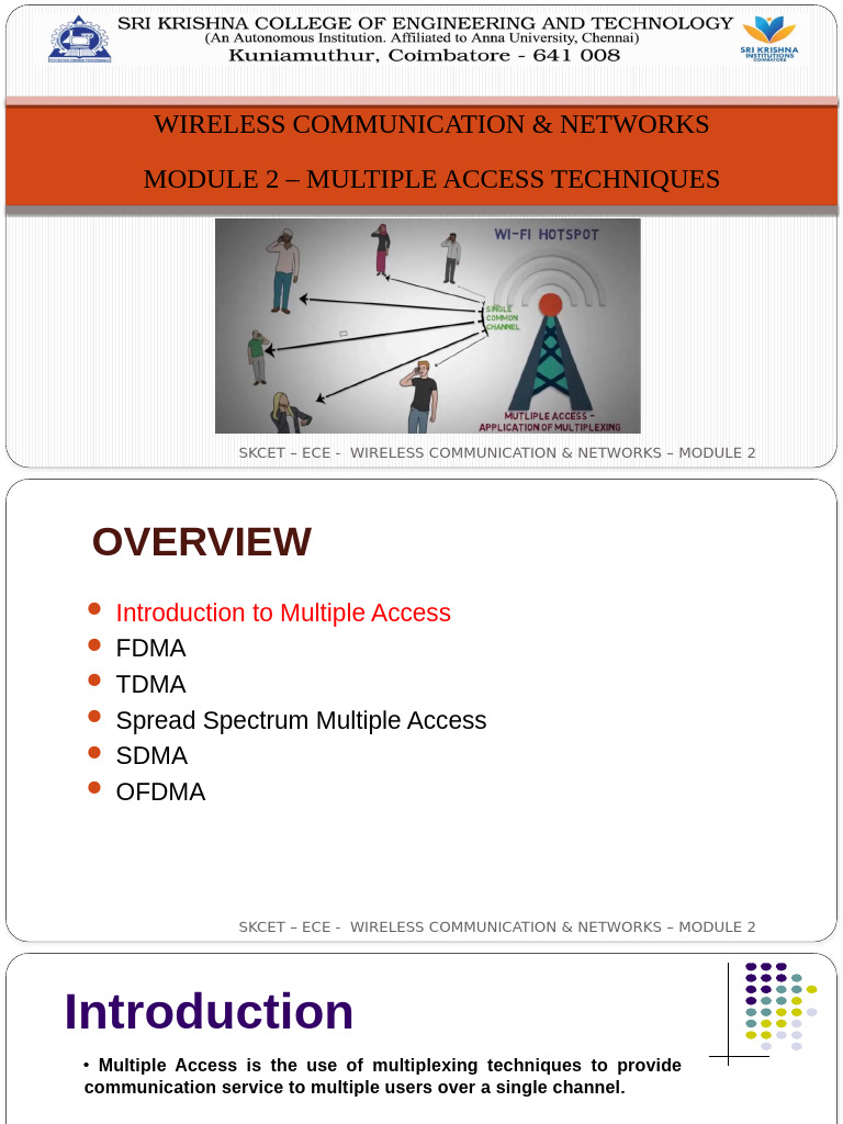 Introduction To Multiple Access Techniques | PDF | Channel Access Method | Duplex ...