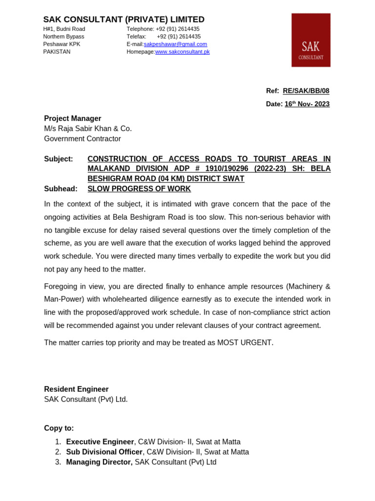 Slow Progress on Bela Beshigram Road | PDF | Science & Mathematics ...