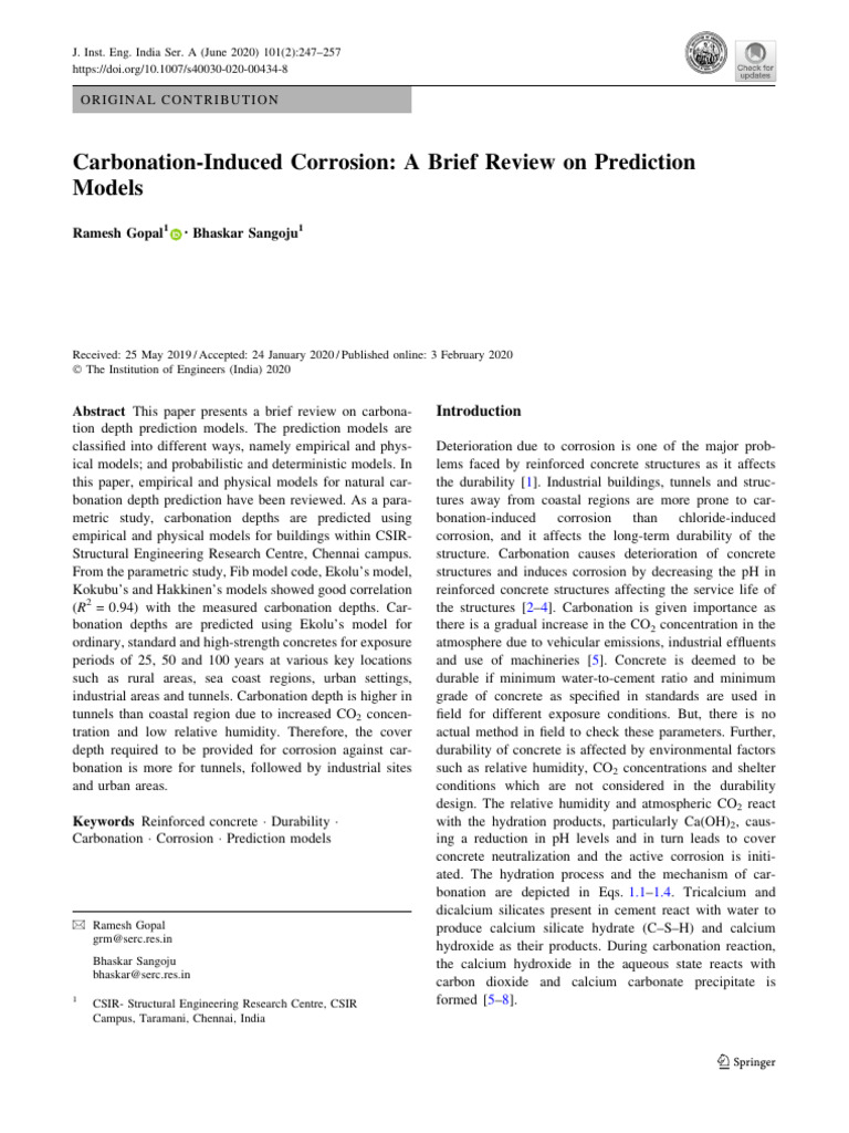 Ramesh 2020 - Carbonation-Induced Corrosion A Brief Review On ...