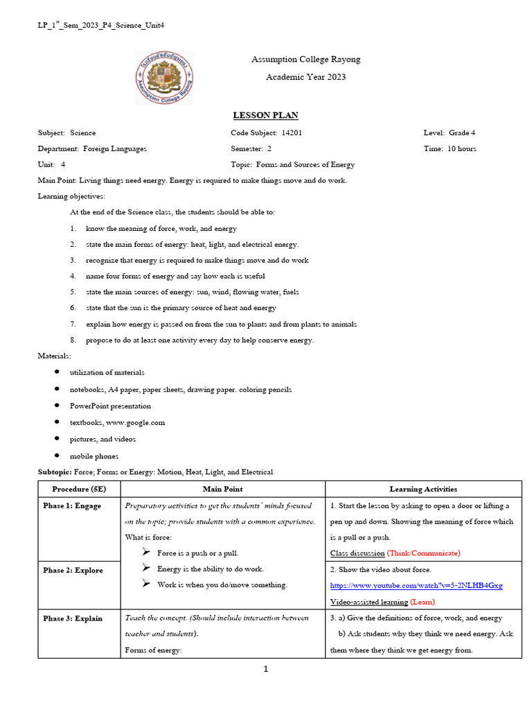 LP - 2023 - Sem2 - P4 - Unit 4 - 5emodel | PDF | Learning | Force