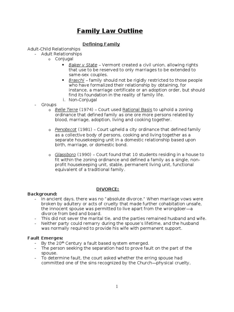 Family Law Outline | Child Custody | Contact (Law)