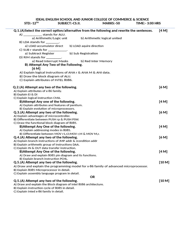 12th CS2 | PDF | Digital Electronics | Computer Hardware