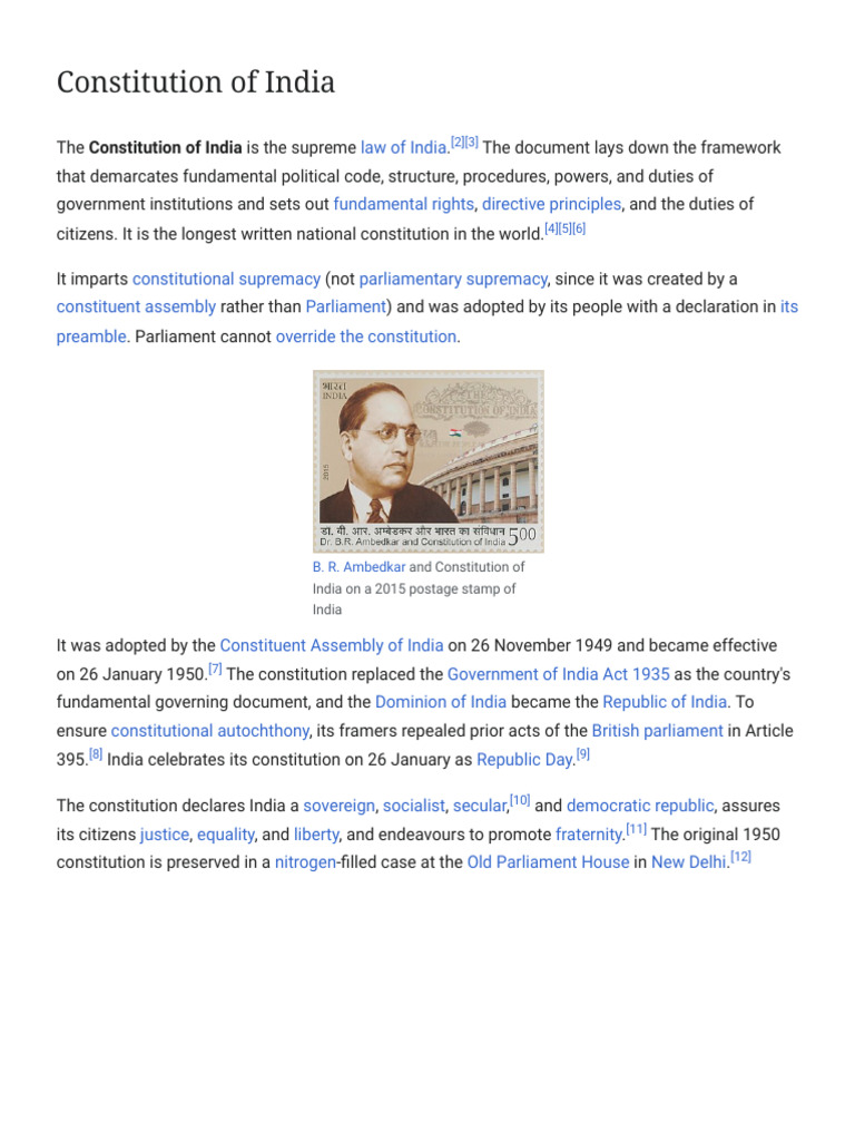 Constitution of India | PDF | Constitutional Amendment | Justice