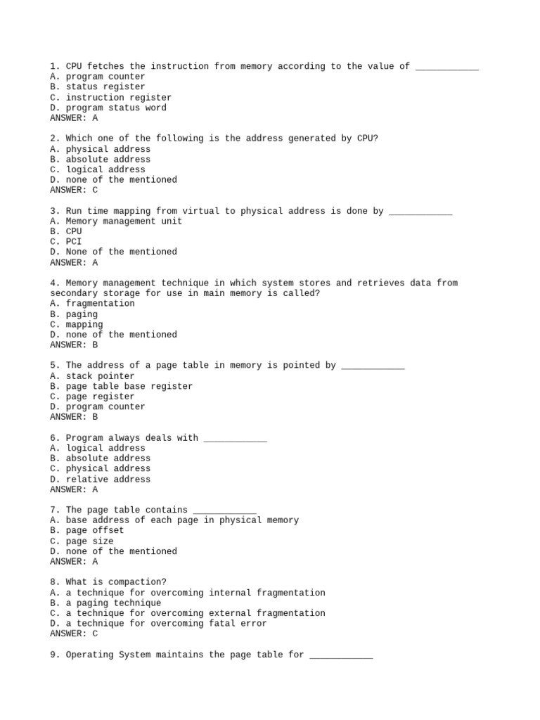Os Quiz Aiken Format | PDF | Computers | Technology & Engineering