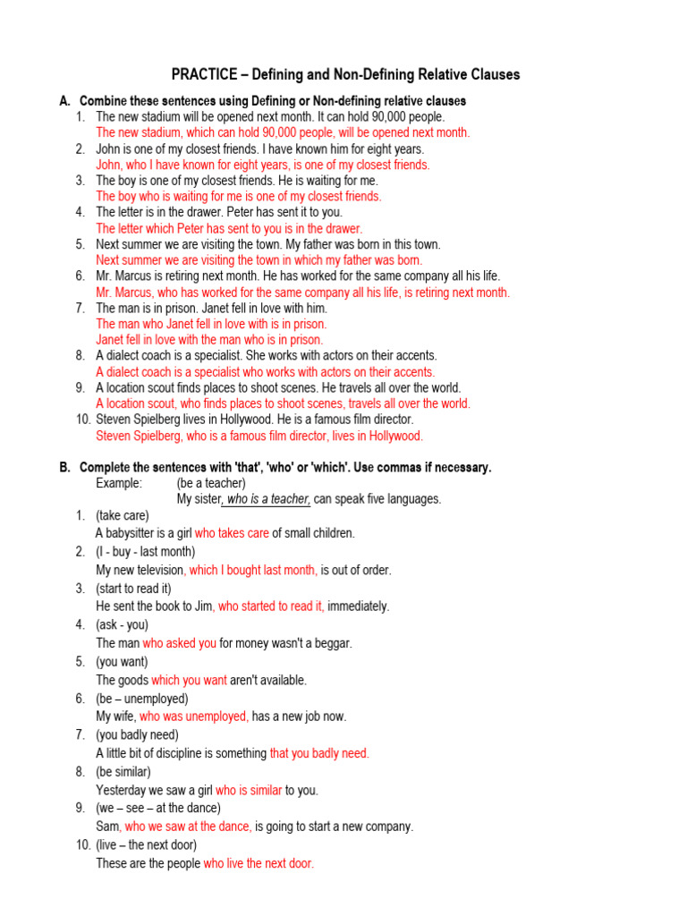 IC3-GR PRACTICE Define & Non Define Clauses | PDF