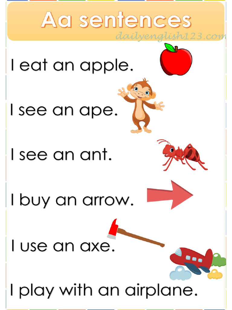 Aa To ZZ Sentences | PDF