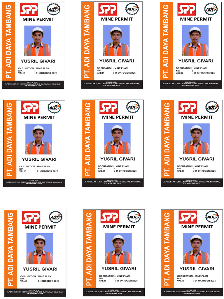 Mine Permit Cetak PVC.1 Muka | PDF