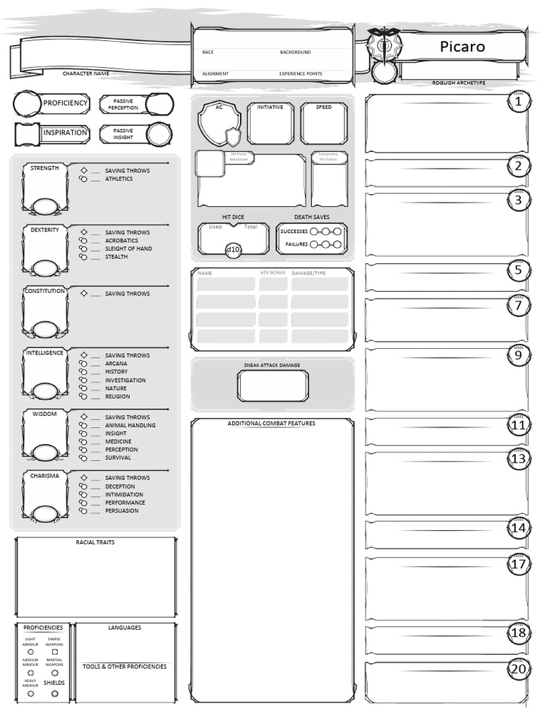 Picaro Personalizada Pdf Role Playing Games Role Playing Video Games