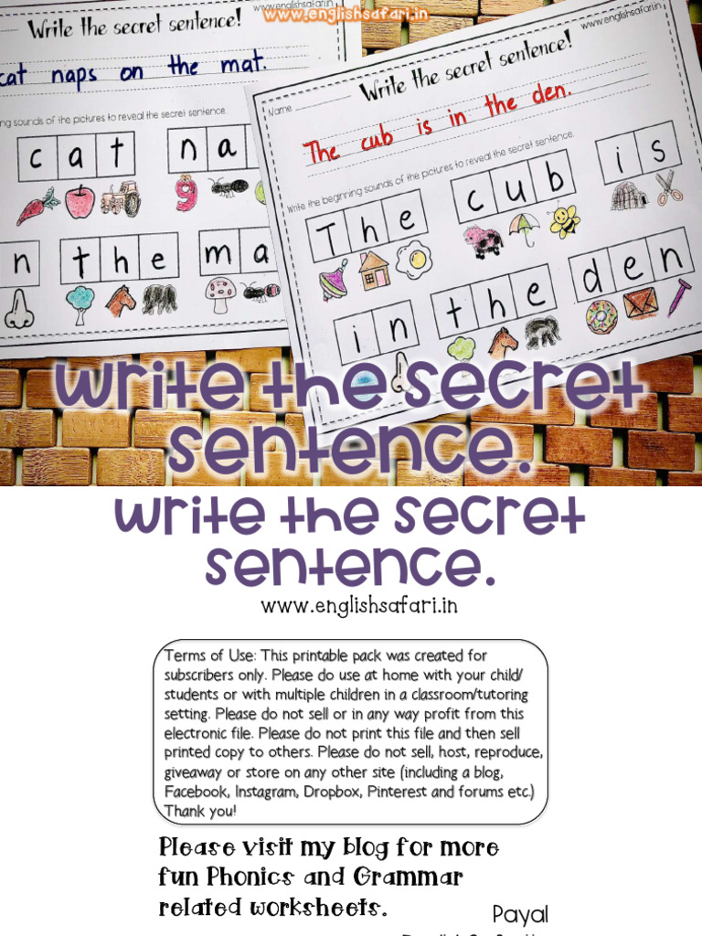 EYFS Write The Secret Sentence | PDF