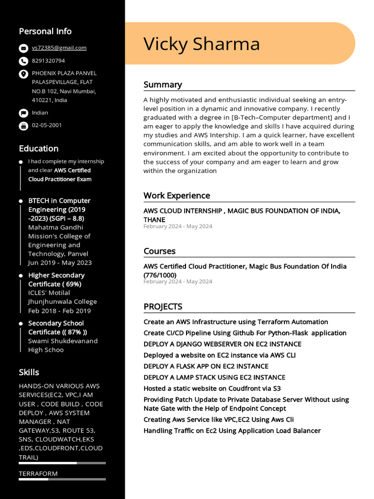CV - Vicky Sharma | PDF | Amazon Web Services | Cloud Computing