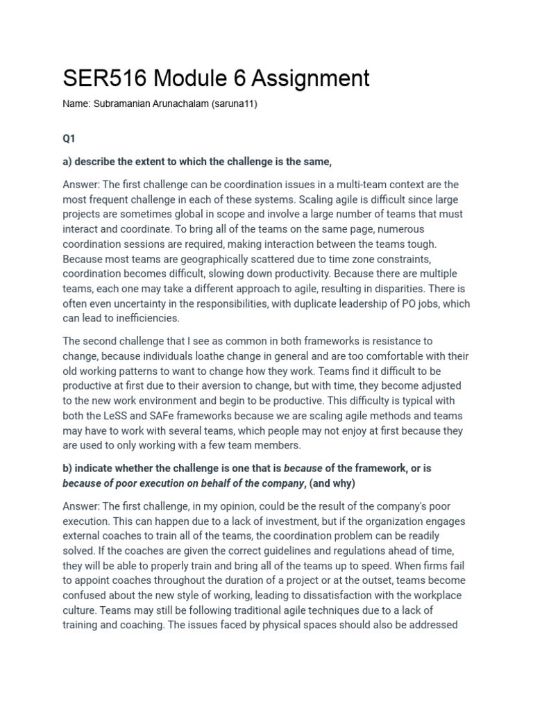 SER516 Module 6 Assignment | PDF | Virtual Machine | Change Management