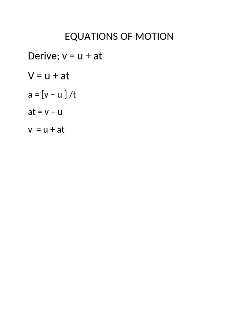 Equations of Motion 1 | PDF